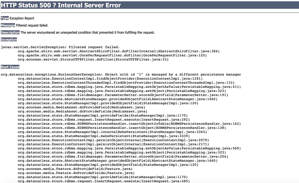 Internal Server Error in Data Submission for Internet of Turtles ...